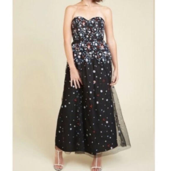 Modcloth | Dresses | Mod Cloth Bohemian Floral Embroidered Strapless ...